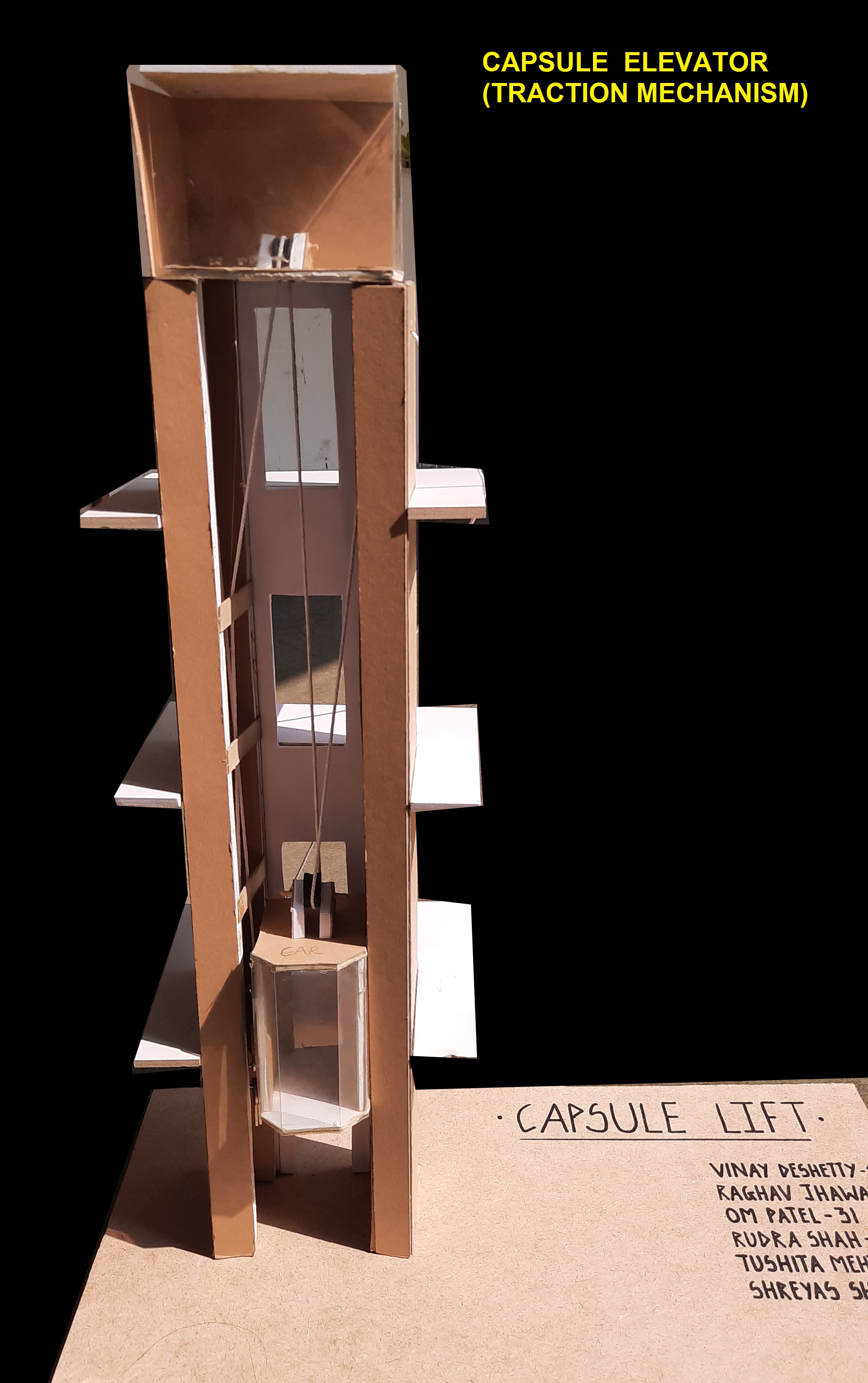 CAPSULE LIFT with Traction mechanism – IES's College of Architecture