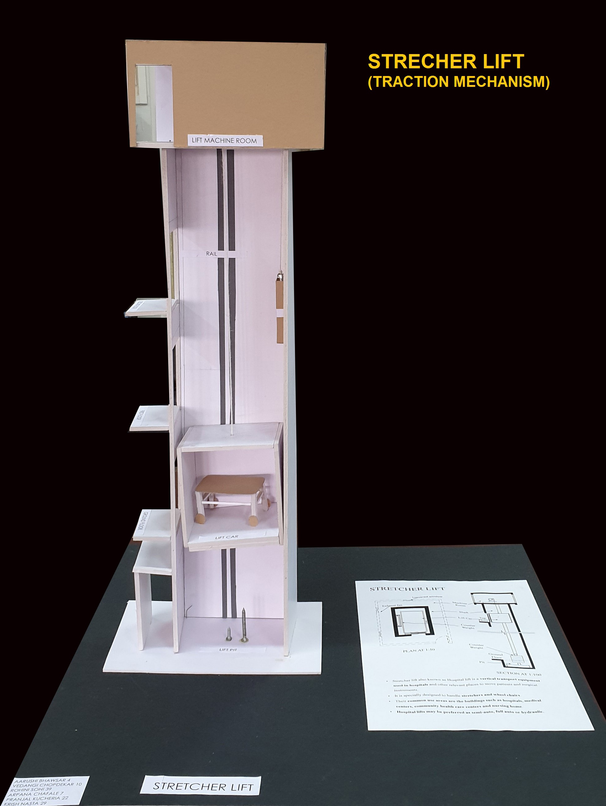 STRECHER LIFT 1 – with Traction Mechanism – IES's College of Architecture