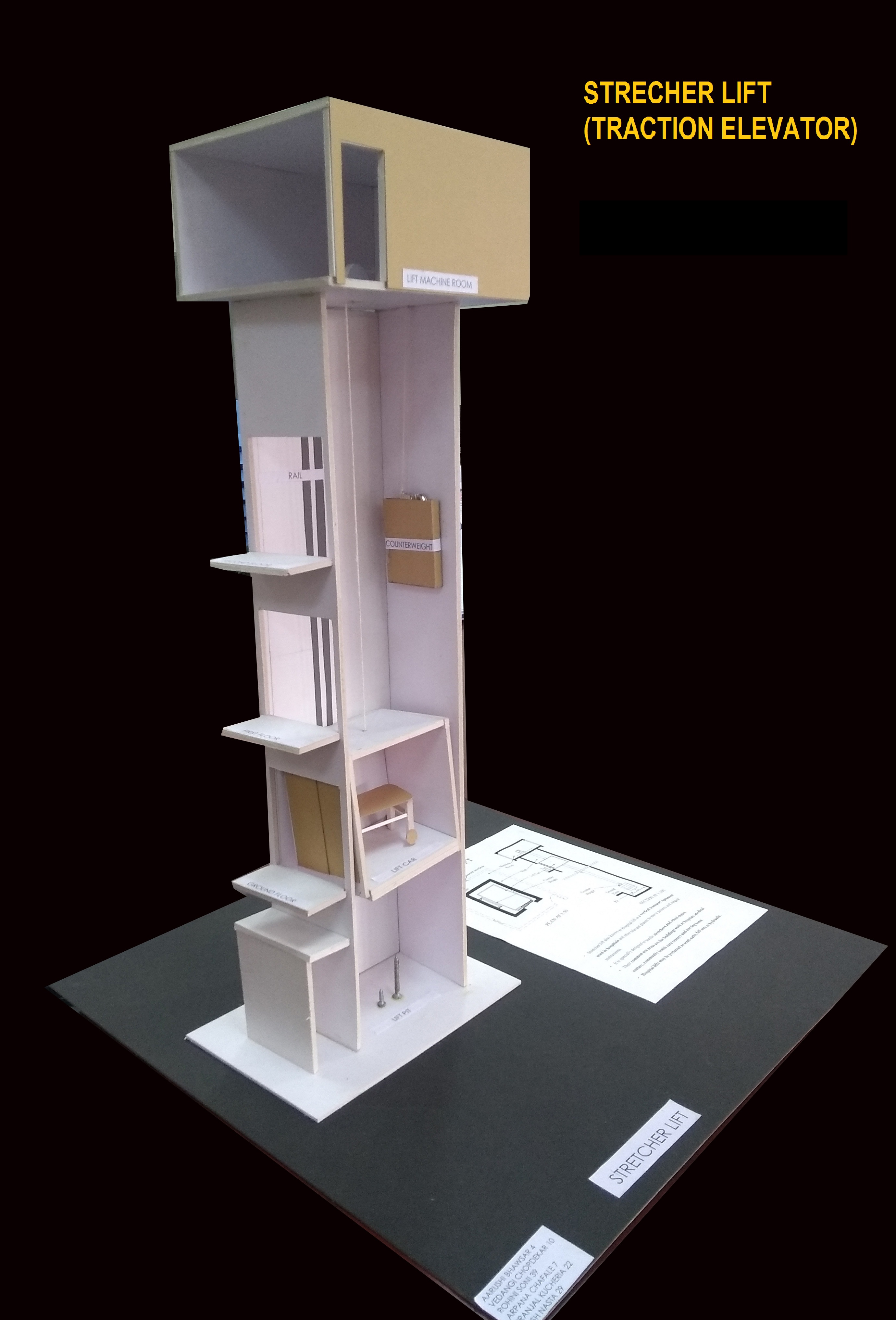 STRECHER LIFT 2 – with Traction mechanism – IES's College of Architecture
